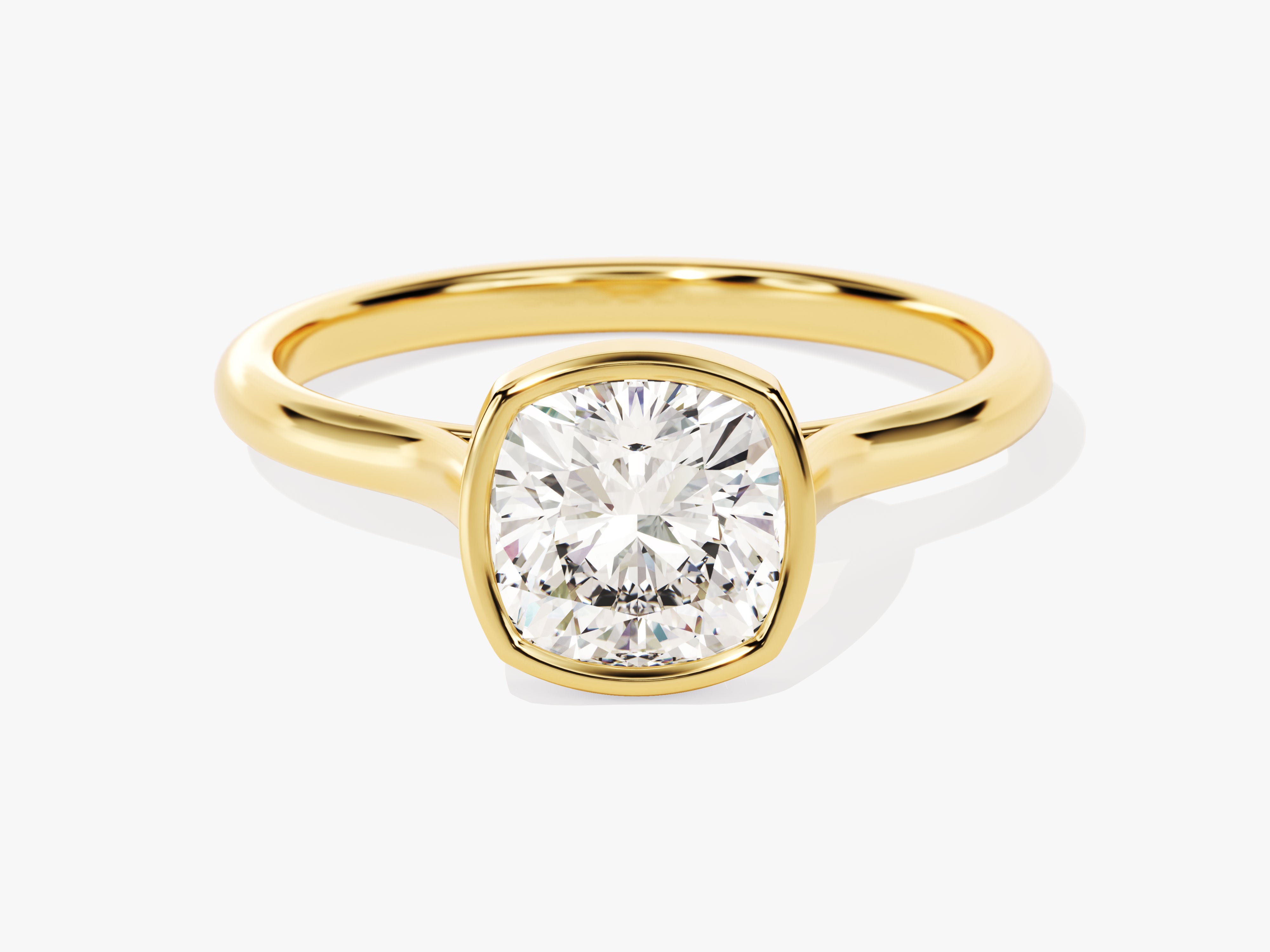 Bezel Cushion Moissanite Engagement Ring 1 50 Ct Eternate