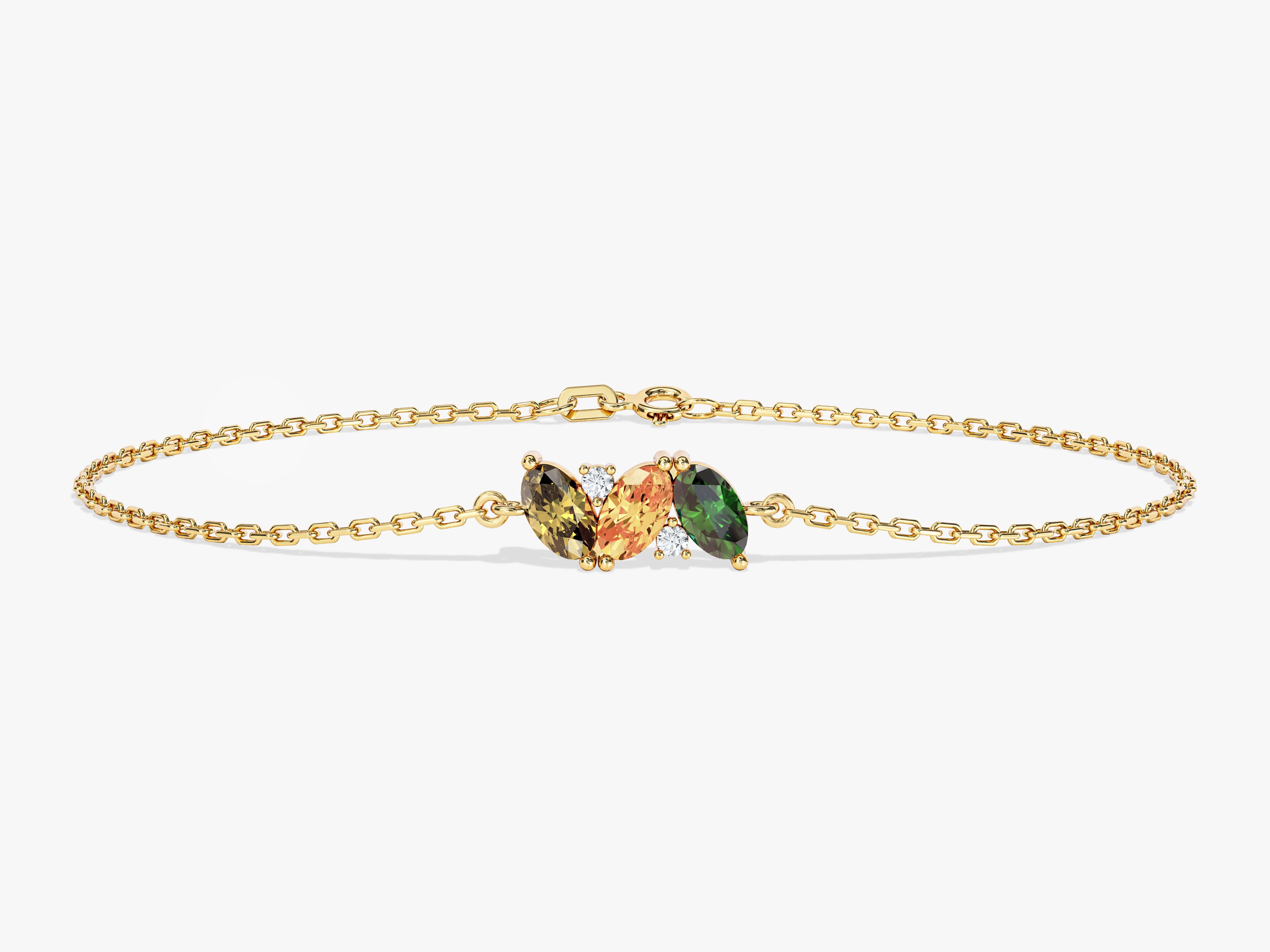 Oval Multi Birthstone Bracelet – Eternate