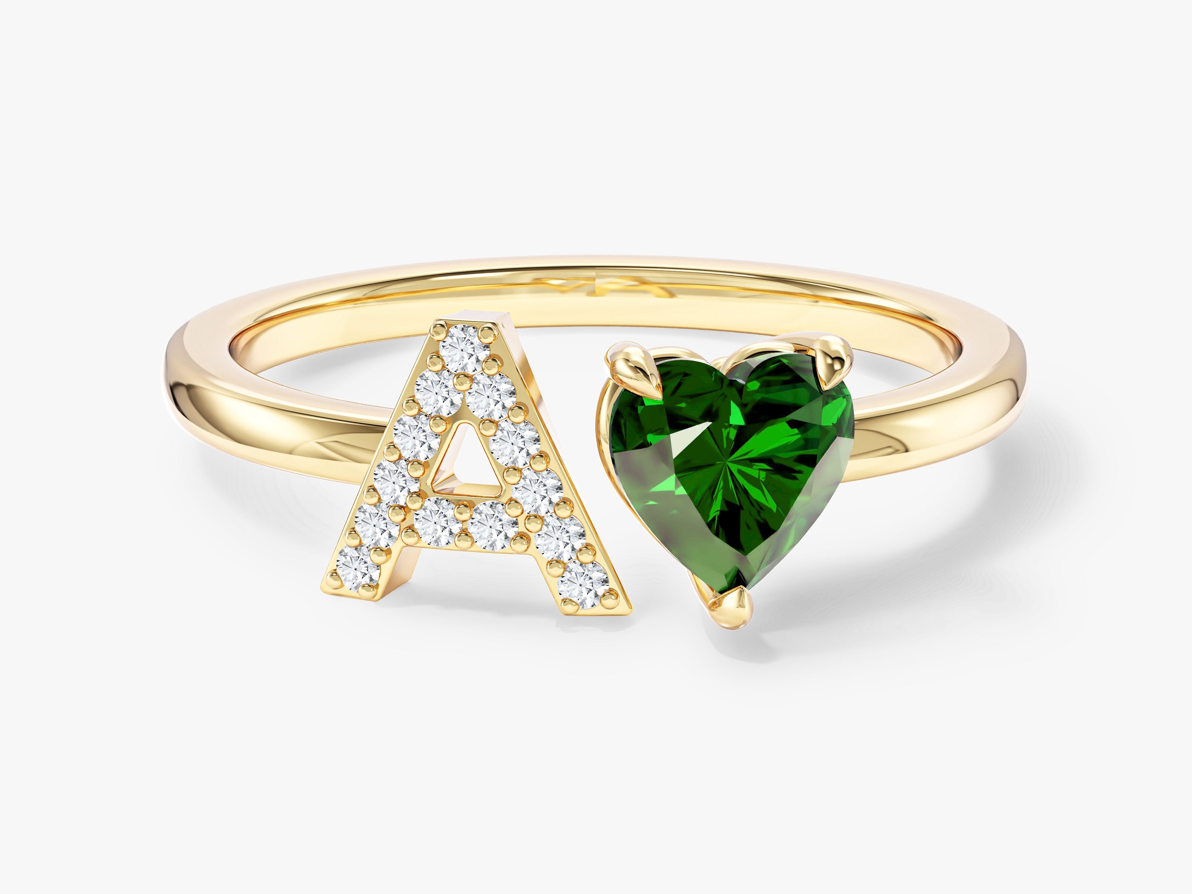 Initial Heart Birthstone Ring – Eternate