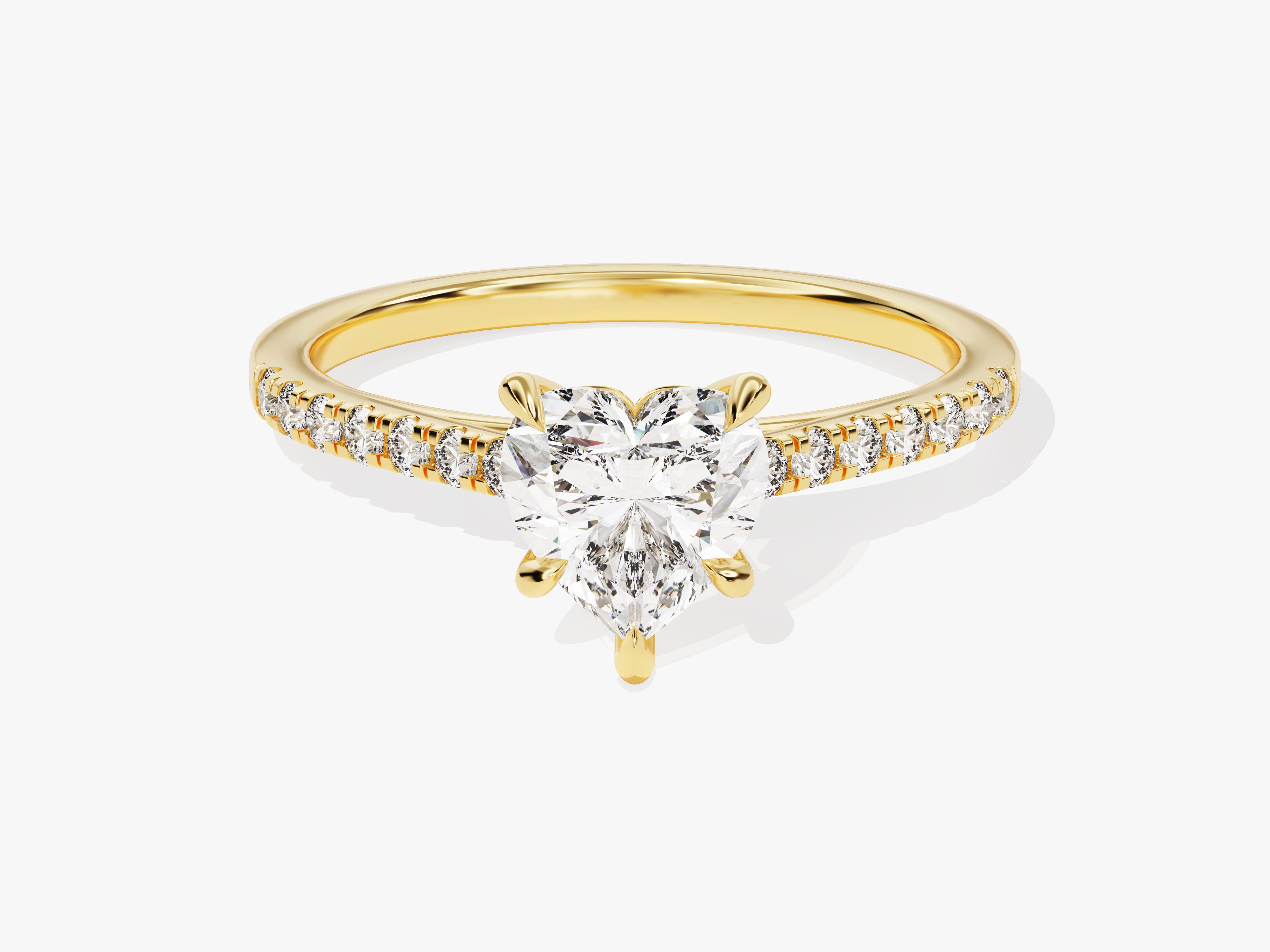Pave Set Heart Moissanite Engagement Ring - 1 CT | Eternate