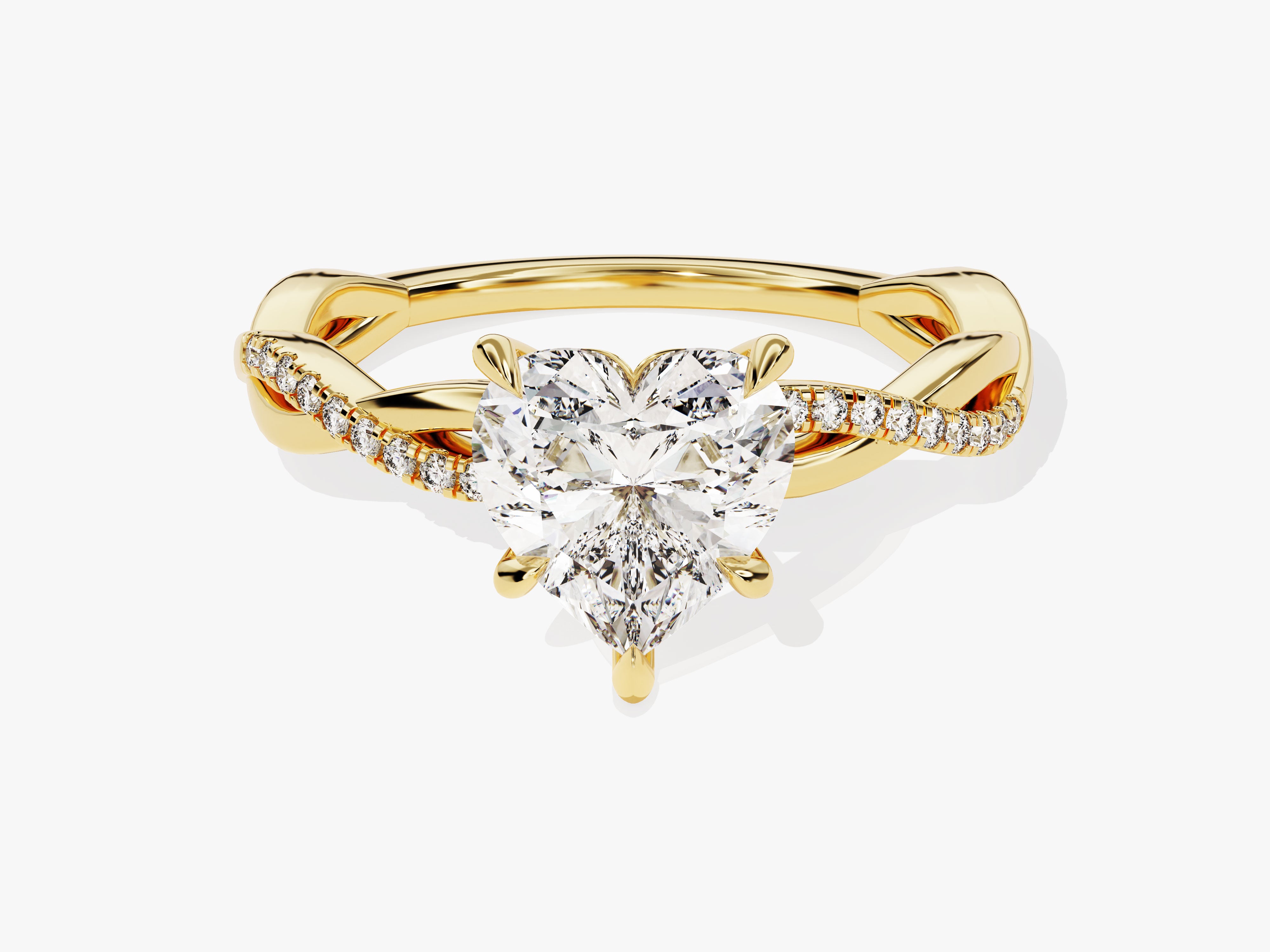 Pave Set Heart Moissanite Engagement Ring - 1.5 CT | Eternate