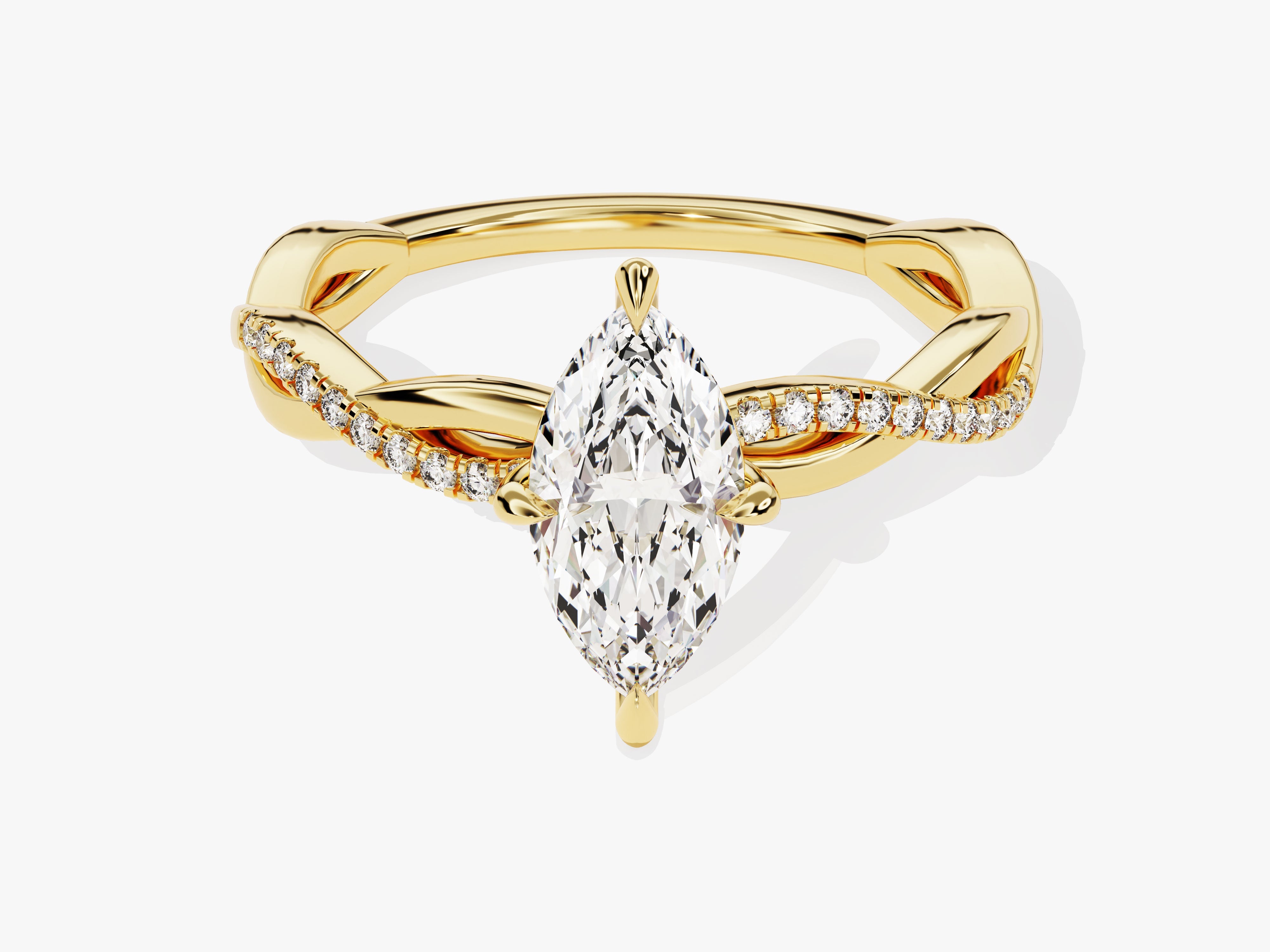 Marquise Twisted Lab Diamond Engagement Ring - 1.00 CT | Eternate