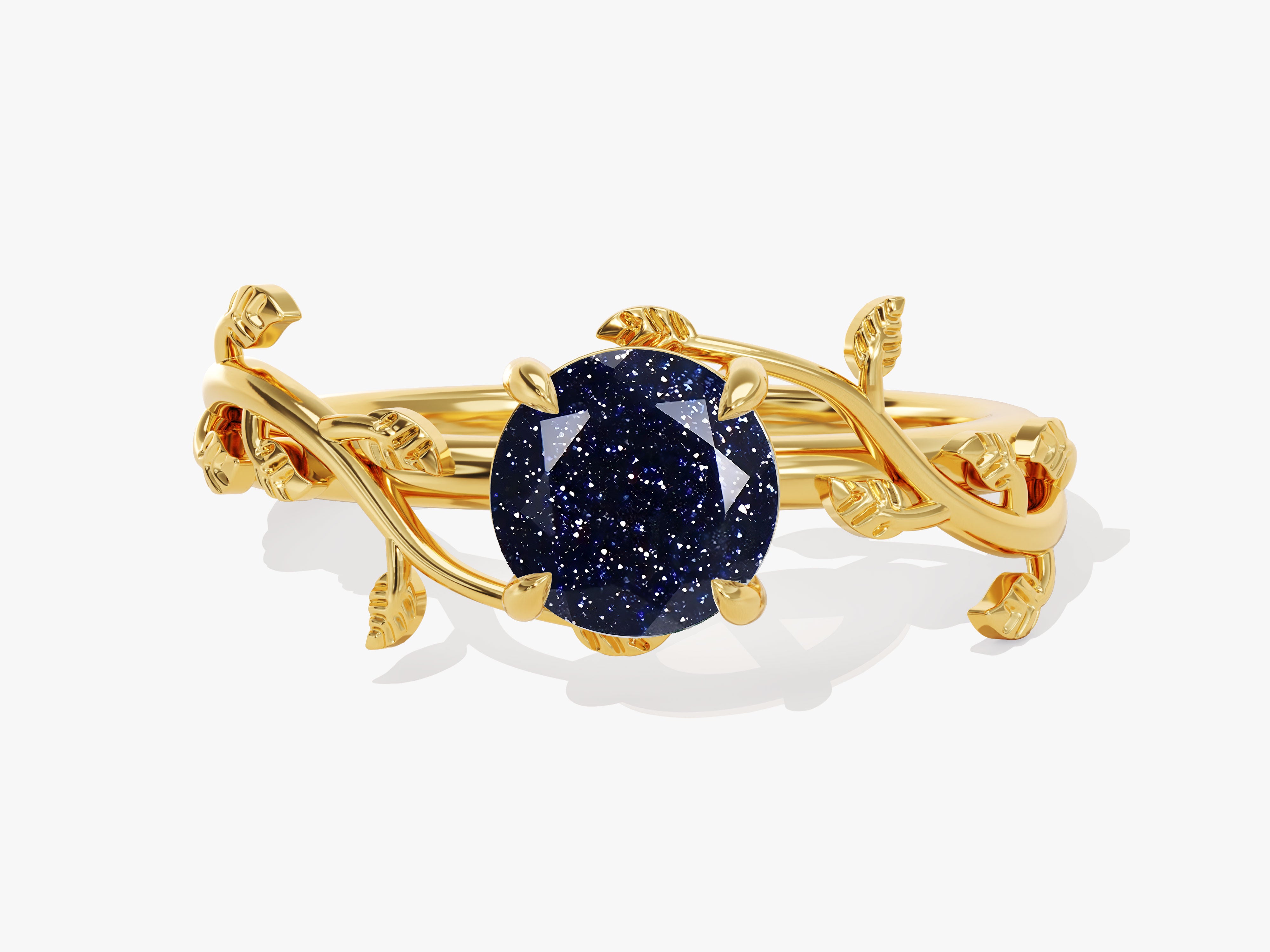 Round Blue Sandstone Nature Inspired Engagement Ring | Eternate