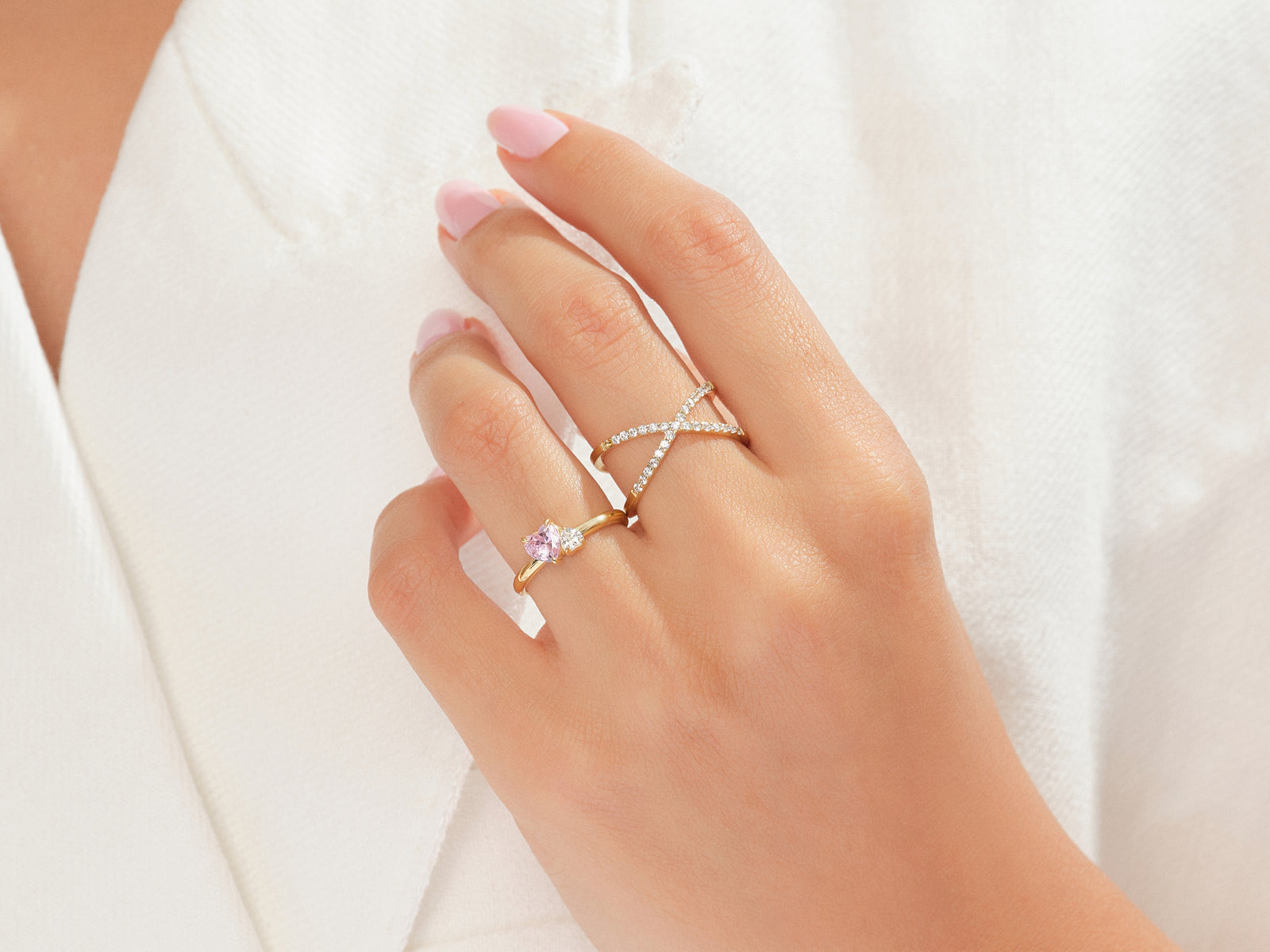 double heart wedding ring