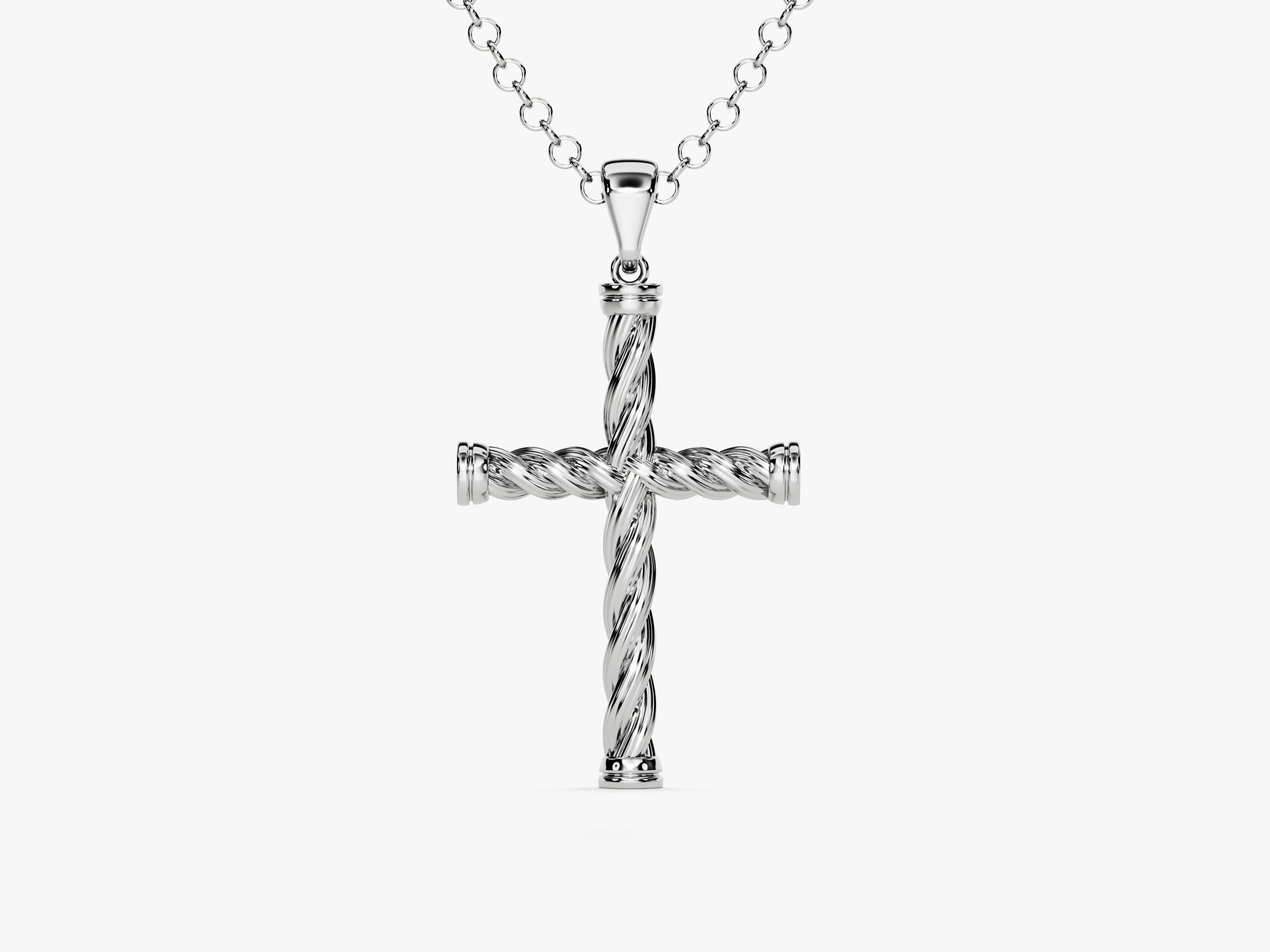 14k Gold Twisted Cross Necklace | Eternate