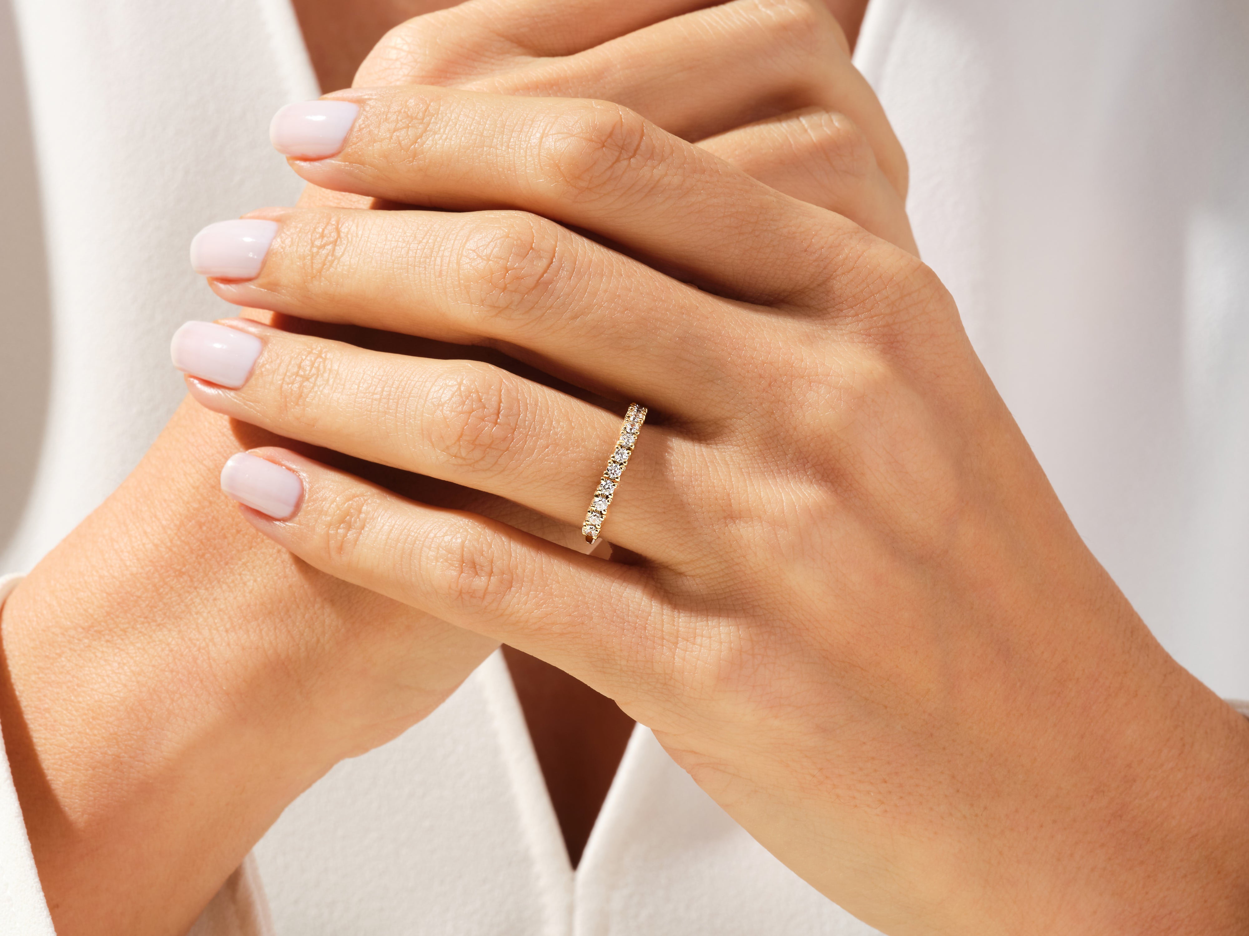 Eleven Stone Basket Moissanite Anniversary Band - 0.33 CT | Eternate