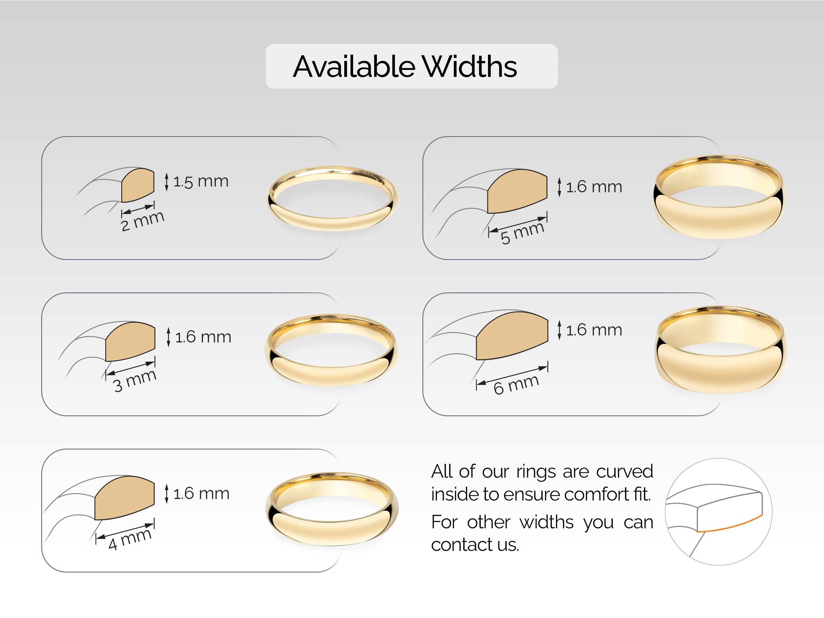 4mm Classic Dome Gold Wedding Band | Eternate
