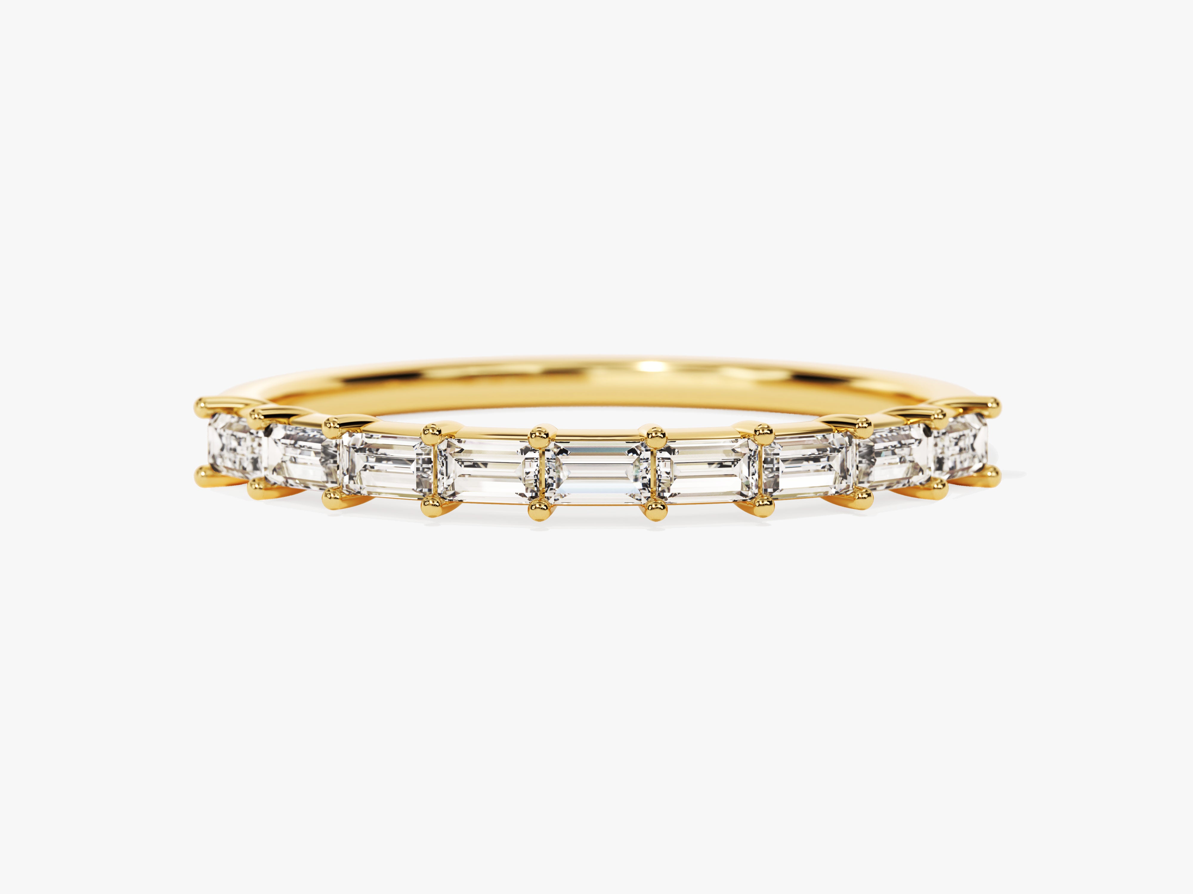 Horizontal Baguette Diamond Wedding Band | Eternate