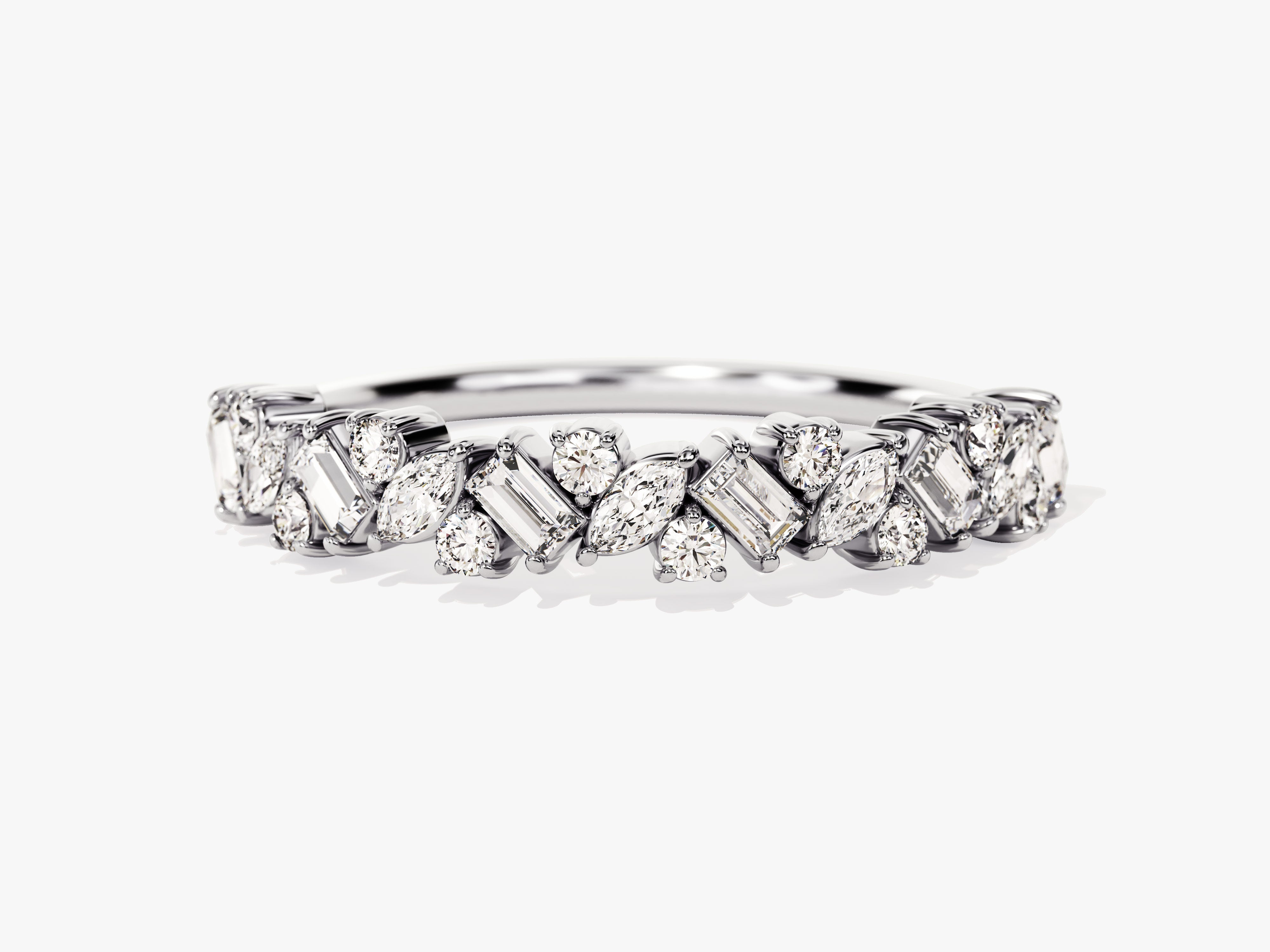 Multi-Cut Cluster Diamond Wedding Band | Eternate