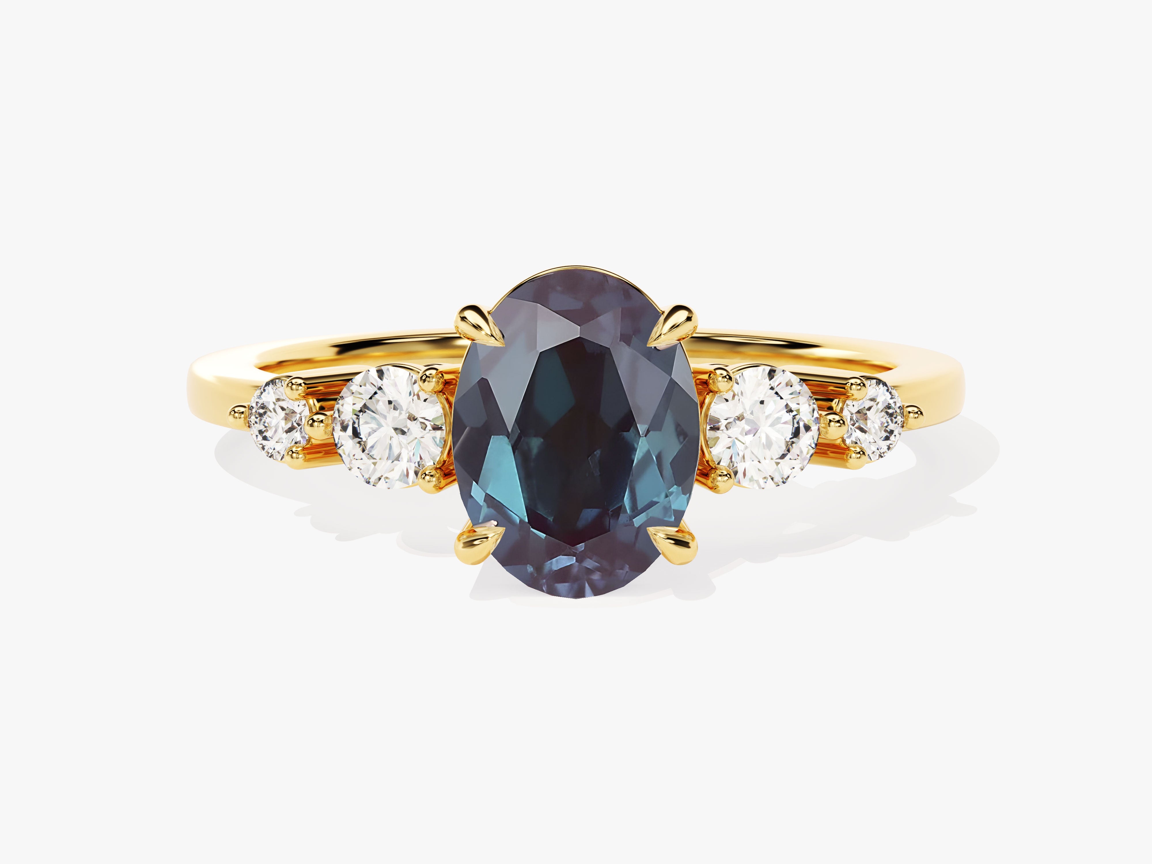 Oval Lab Alexandrite & Moissanite Engagement Ring | Eternate