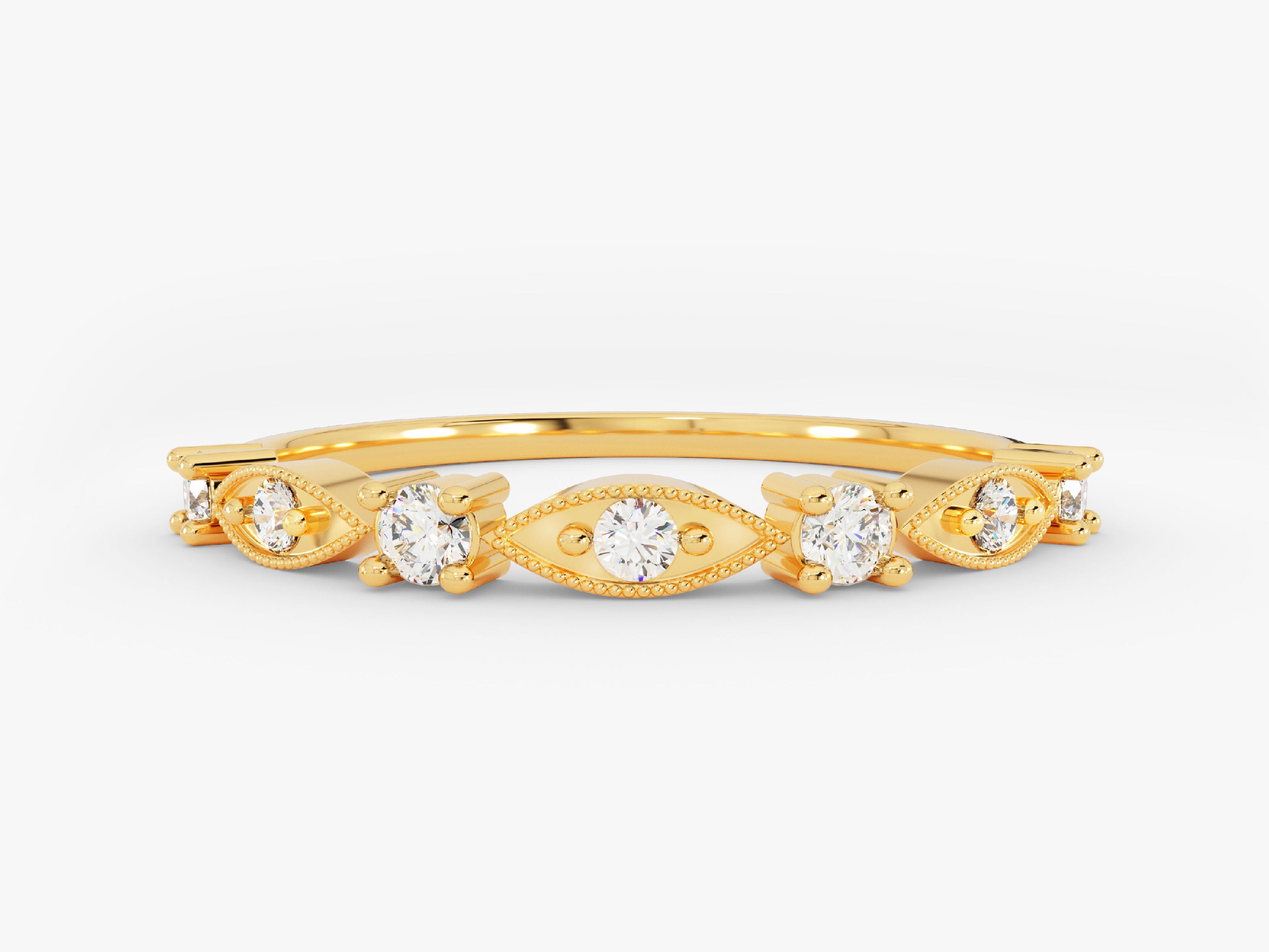 Vintage Stackable Diamond Wedding Band | Eternate